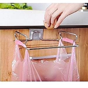 Lucky Fitness Metal Hanging Garbage Bags Rack Kitchen Wash Cloth Towel Storage Holders Wall Hanging Cupboard Cabinet Stand Organizer Shelf