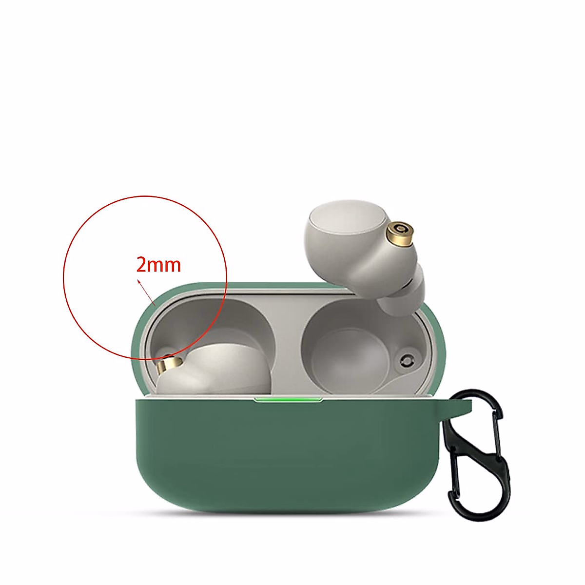 Soft Silicone Skin Case for Sony WF-1000XM4, Shock-Absorbing Case Cover Accessories with Keychain for Men Teens Boys Girls Women for Sony WF-1000XM4