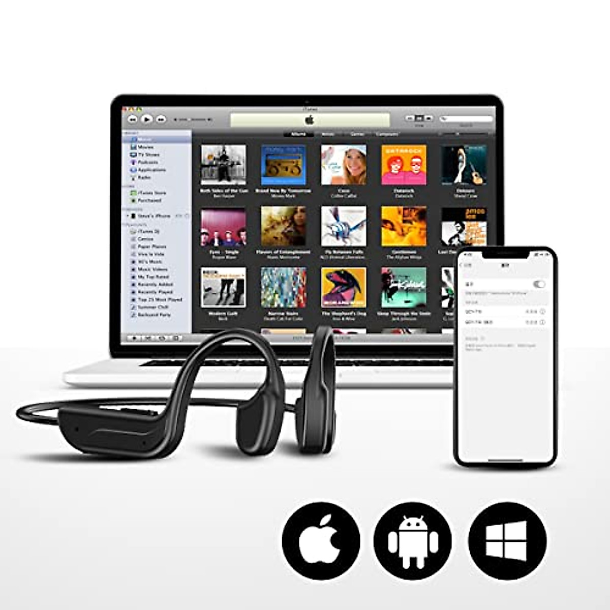 KAULUEDER Open Ear Conduction Headphones- V5.3 BluetoothSports Headphones- Built-in Microphone Waterproof Sweatproof Wireless Bluetooth Headset for Indoor/Outdoor/Hiking/Riding