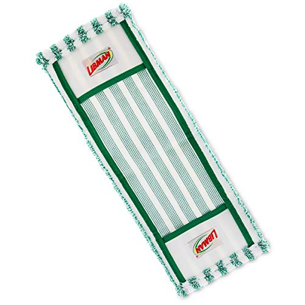 Libman Commercial 119 Microfiber Wet/Dry Floor Mop Refill Pad, Microfiber, 18" Wide, Green and White (Pack of 6)