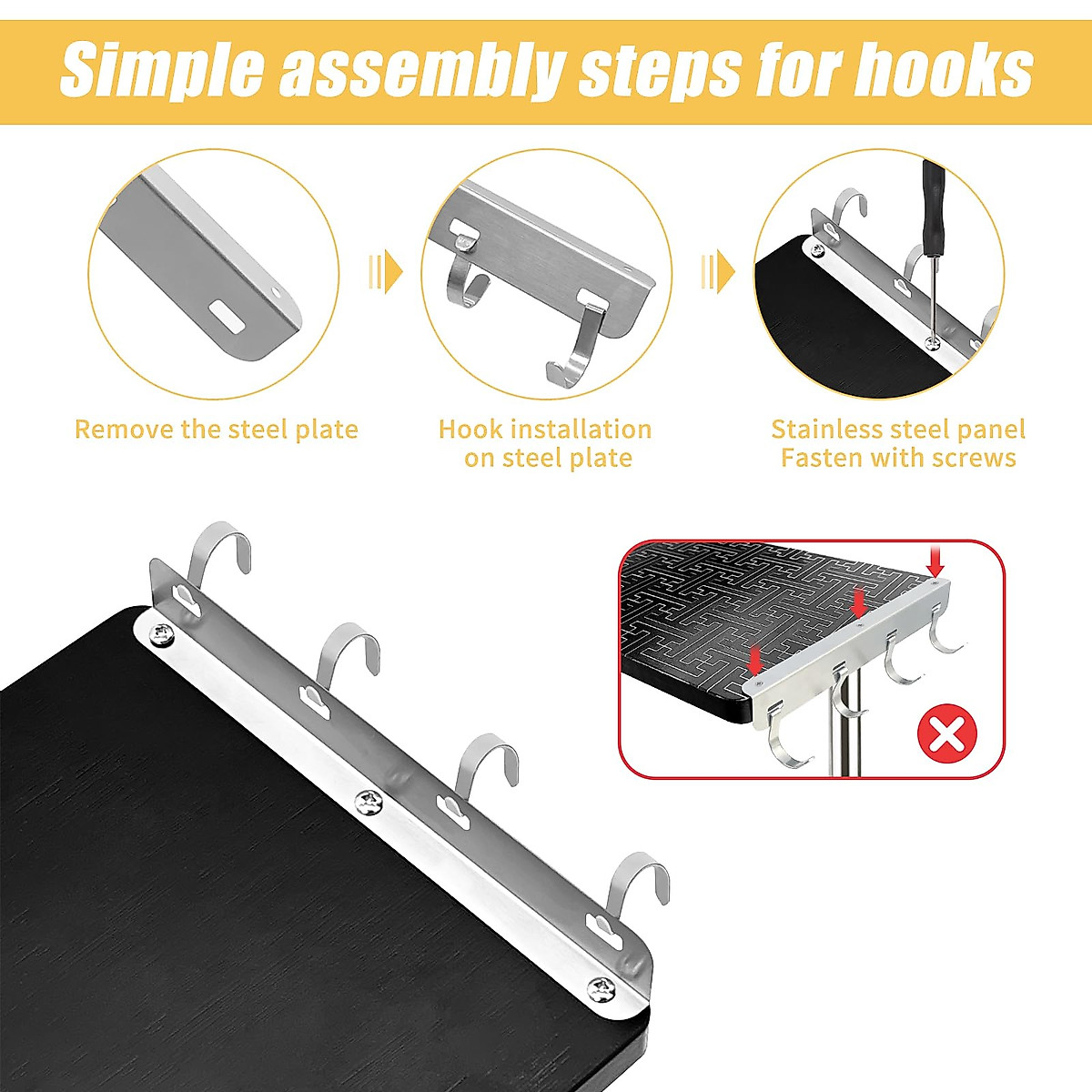 HYNAWIN Countertop Shelf,Bamboo Corner Shelf Over The Table with Printed Pattern,Desktop Storage and Organization