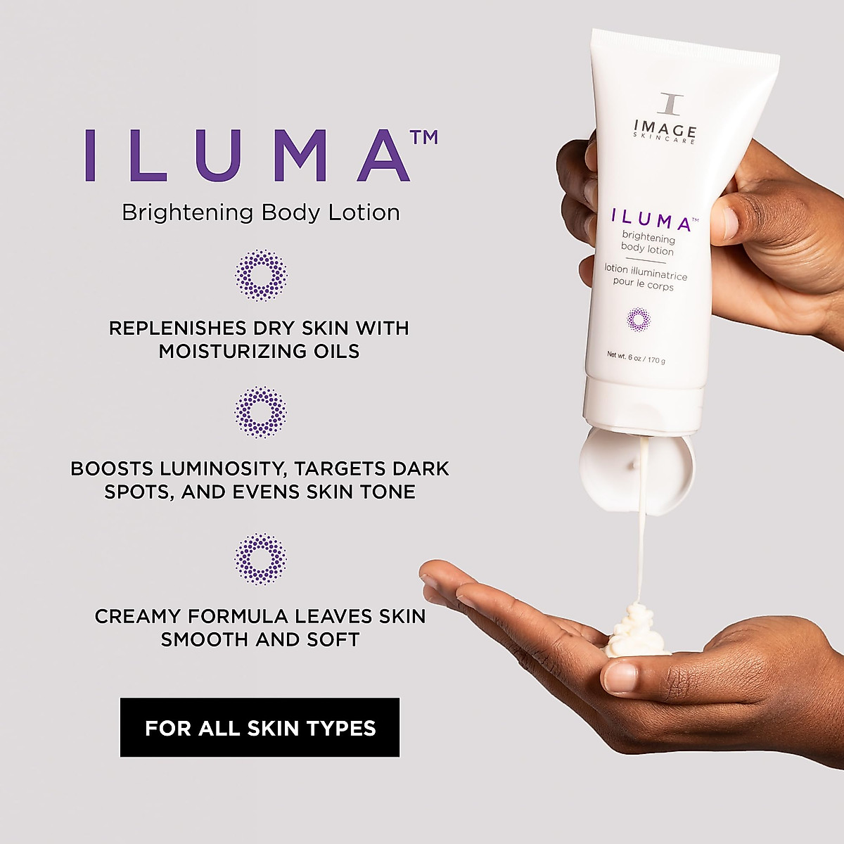 IMAGE Skincare, ILUMA Intense Body Lotion, Brightening Body Moisturizer with Vitamin E for Even Skin Tone and Luminous Glow, 6 oz