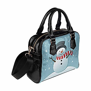 InterestPrint Cute Christmas Snowman Womens Casual Bag Shoulder Satchel Bag Handbag