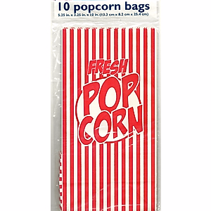 Popcorn Bags - Pack Of 10 - 5.25 in X 3.25 in X 10 in