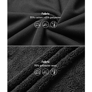 SCODI Hoodies for Men Heavyweight Fleece Sweatshirt - Full Zip Up Thick Sherpa Lined Hooded Sweatshirts Black Medium