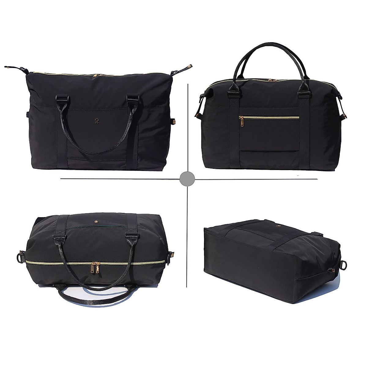 ESVAN Travel Tote Duffel Gym Bag,Weekender Overnight Carry-on Tote Crossbody Bag with Wet Pocket and Trolley Sleeve Upgraded