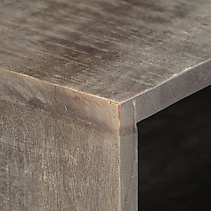 GaRcan Solid Rough Mango Wood TV Cabinet HiFi Plasma Entertainment Centre Stand Unit Media Storage Organiser Television Sideboard Grey 130x30x46cm