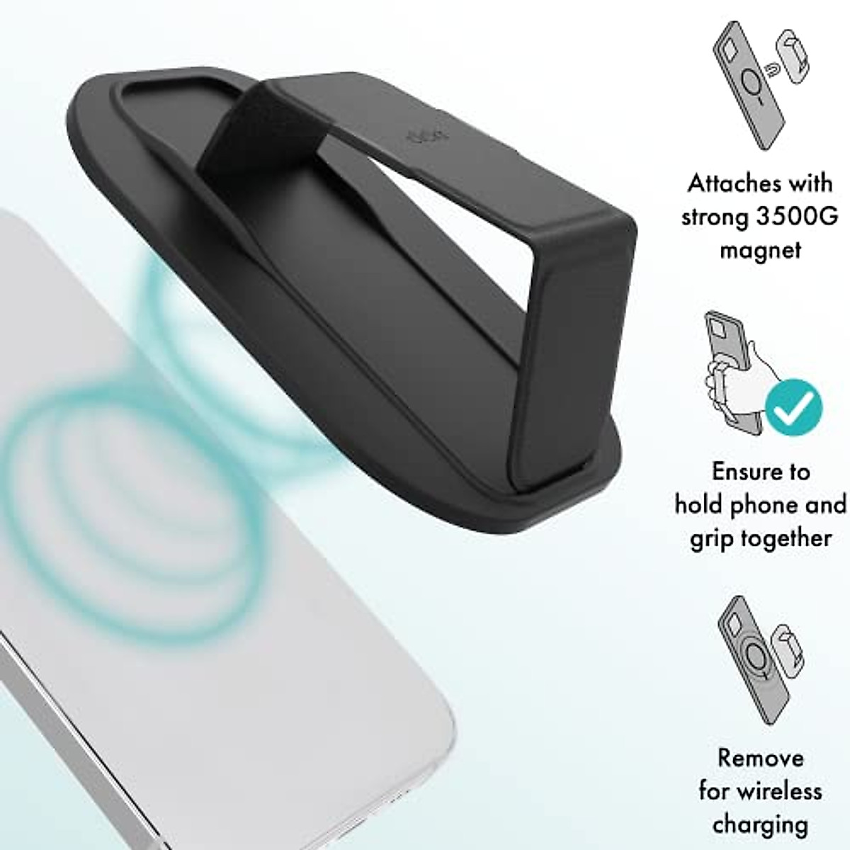 CLCKR Phone Holder & Grip for MagSafe, Adjustable Magnetic Stand & Finger Holder, Designed for iPhone 15, 15 Pro, 15 Pro Max, 15 Plus, iPhone 14, iPhone 13, 12 Models – Blue