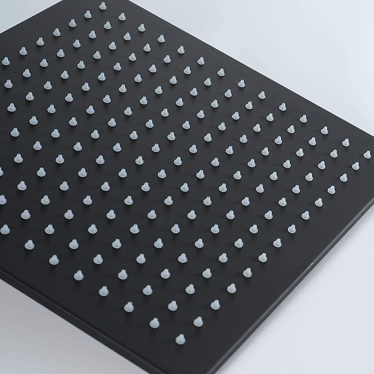 Cascada Square Rainfall LED Shower Head, Heavy Duty Metal (Without Shower Arm) (8 Inch, Matt Black)