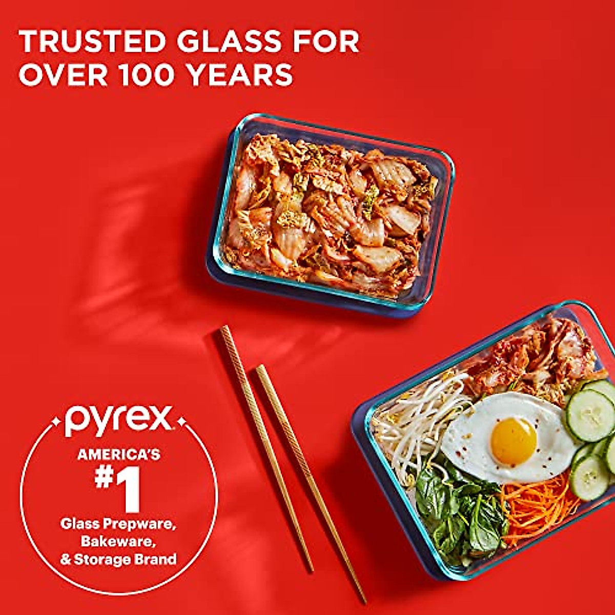 Pyrex Simply Store 6-Pc Glass Food Storage Container Set with Lids, 3-Cup, 6-Cup, & 11-Cup Rectangular Meal Prep Containers with Lid, BPA-Free Lid, Dishwasher, Microwave and Freezer Safe