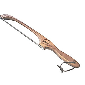 BREAD SLICER ISLICE.ca Serrated Bread Knife - Solid Oak Bow Bread Cutter for Homemade Bread - 17 inch - Easy Grip Handle For Slicing Bagels, Sourdough Loaf, Baguette - Premium Kitchen Gift
