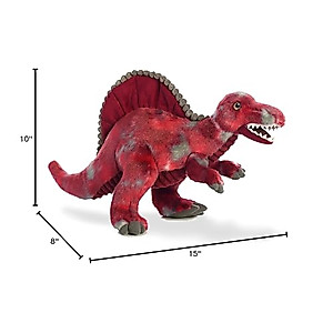 Aurora® Ferocious Dinos & Dragons Spinosaurus Stuffed Animal - Prehistoric Fun - Cuddly Companions - Red 17.5 Inches