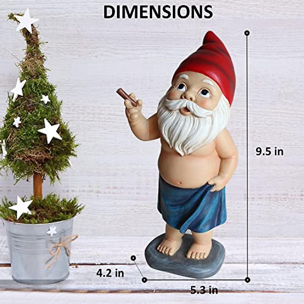 JHWKJS Garden Gnome Statue, Funny Garden Gnome Outdoor Pool Statue Decoration Indoor Outdoor Lawn Figurines for Home Patio Yard Garden Decor, Housewarming Garden Gift