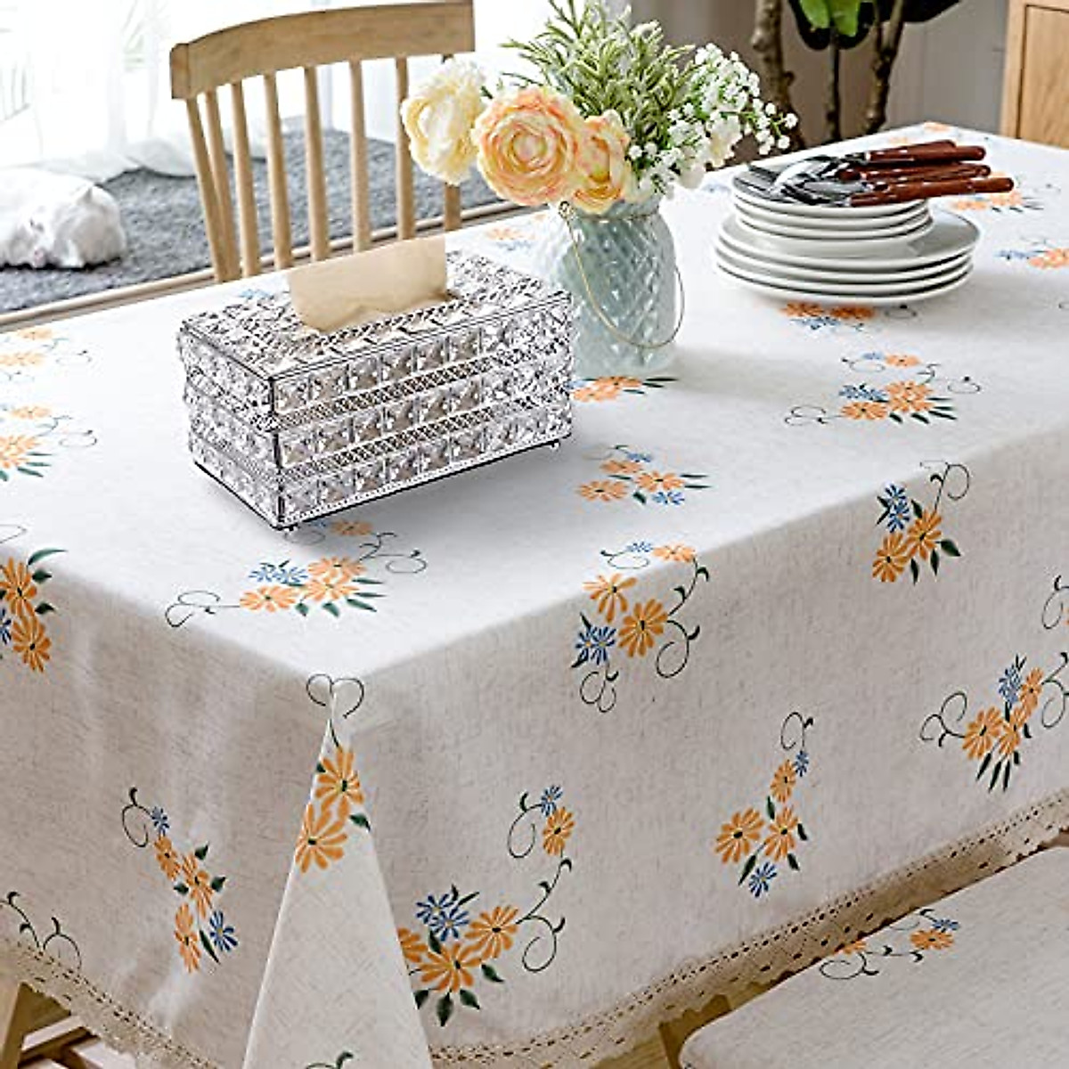 Sumnacon Crystal Rectangular Tissue Box Cover - Decorative Glass Tissue Holder, Sparkling Napkin Facial Tissue Holder for Bathroom Dresser Night Stand Desk Table Office Home Decor, Silver