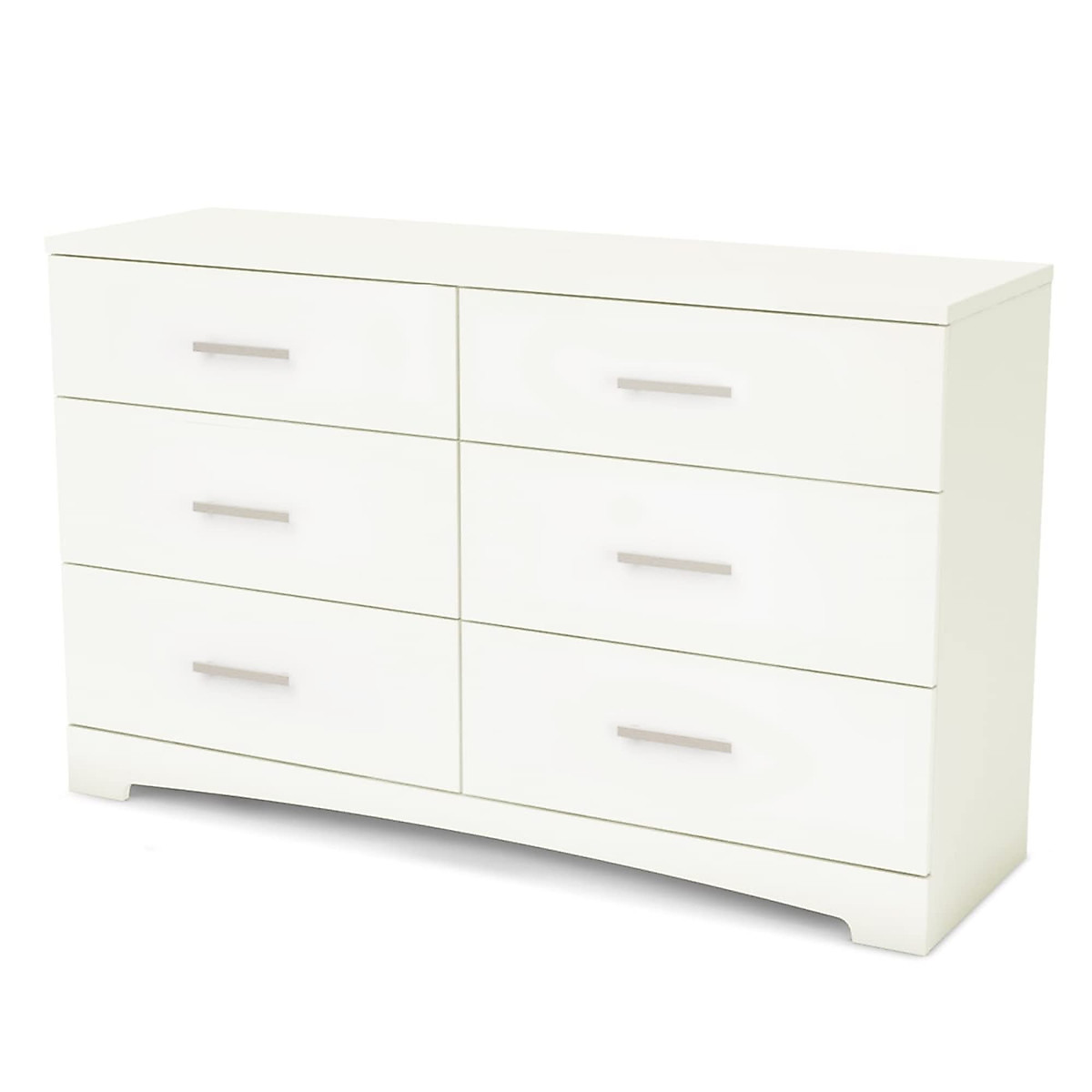 South Shore Gramercy 6-Drawer Double Dresser, 18.88"D x 51.12"W x 31.12"H, Pure White