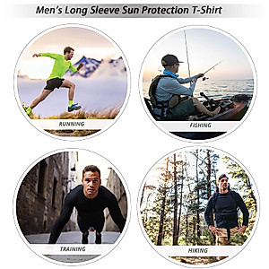 Men's UPF 50+ Long Sleeve Shirts UV Sun Protection Quick Dry Workout Shirts for fishing Running Hiking white S