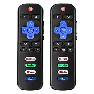 Replacement Roku TV Remote Control Works with All Roku buitl-in LG/TCL/Hisense/Insignia/Philips/Haier/Onn/Element/Sanyo TV, 【Not for Roku Stick and Box】