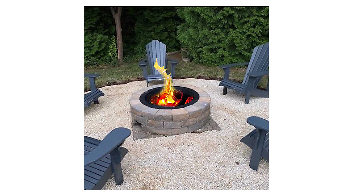 Durable 45" Solid Steel Fire Pit Ring for Outdoors