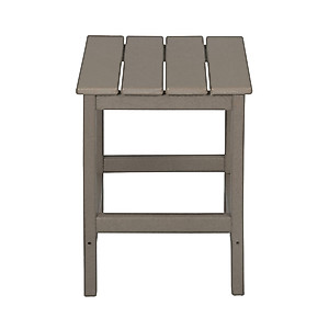 WO Home Furniture Adirondack Chairs Table Set of 3 PCS Outdoor Folding Chairs Side End Table Weather/UV Resistant for Lawn, Garden, Bon Fire, Balcony (Weathered Wood)