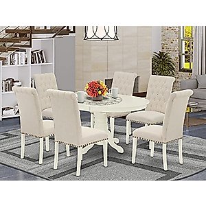 East West Furniture AVBR7-LWH-02 Kitchen Set
