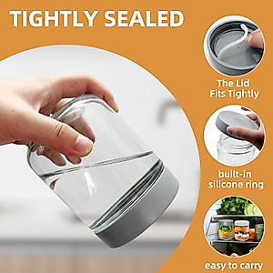 PFUM Convenient Canning Jars Set: 18 oz Glass Overnight Oats Containers 2Pack- Airtight Lids, Mason Jars for Oatmeal, Seed Pudding, Snacks Glass Food Storage Containers (2 white)