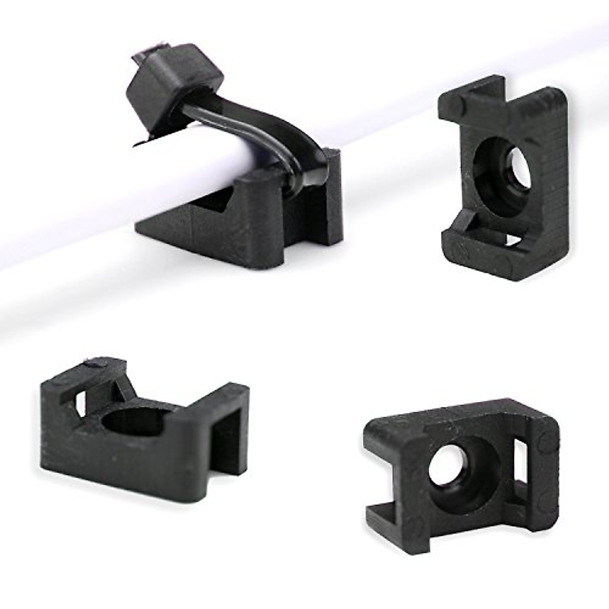 QualGear CM1-B-100-P Cable Tie Mount, Black