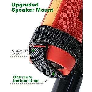 GOFORWILD Portable Speaker Mount, Waterproof Speaker Strap for Bluetooth Wireless Speakers, Compatible with Golf Cart Railing/Bike/Moto/Boat/ATV,Black