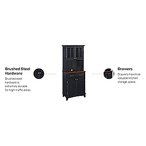 Buffet of Buffet Black with Cherry Wood Top with Hutch by Home Styles