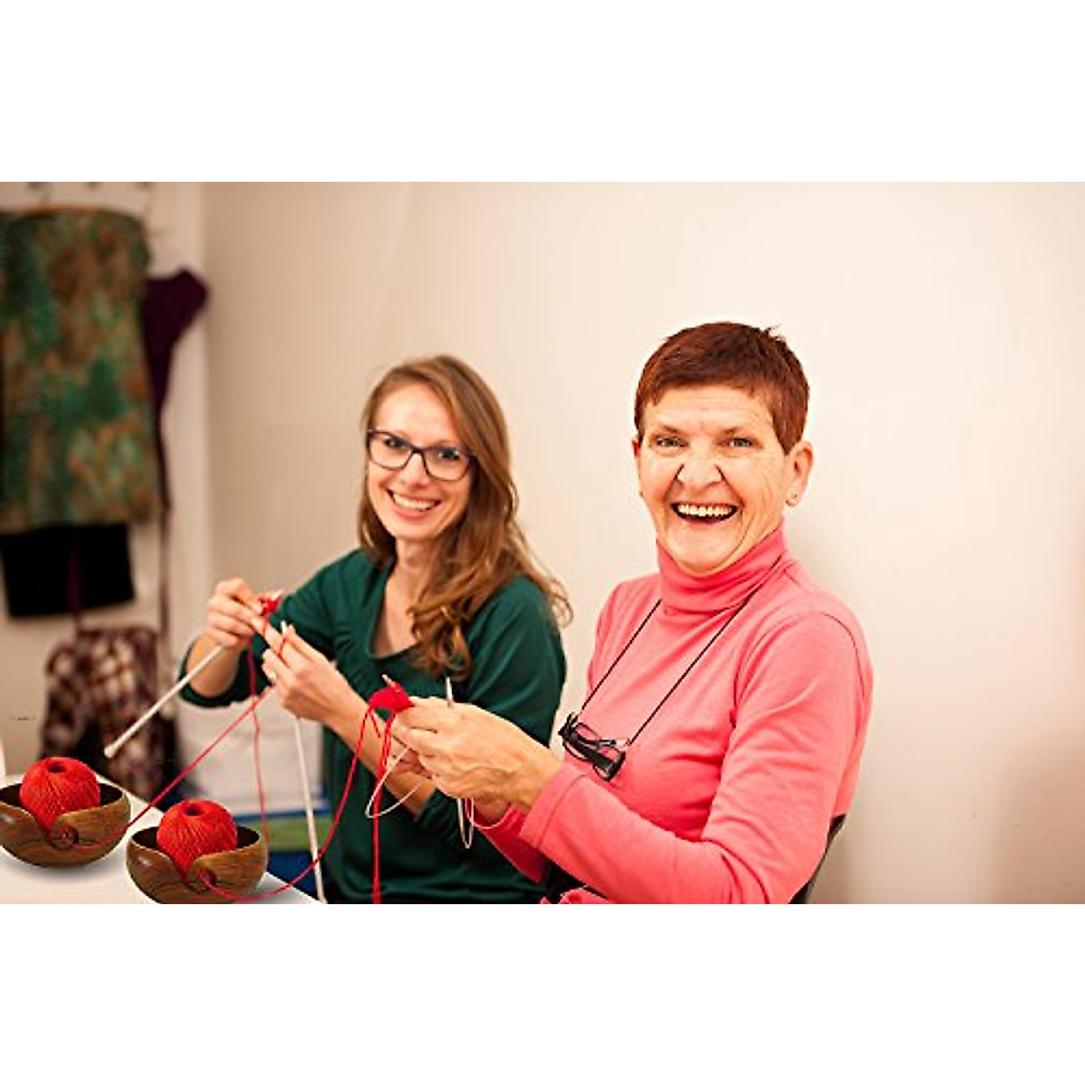 Stitch Happy Yarn Bowl Handmade Extra Large Sheesham Wood with Elegant Design