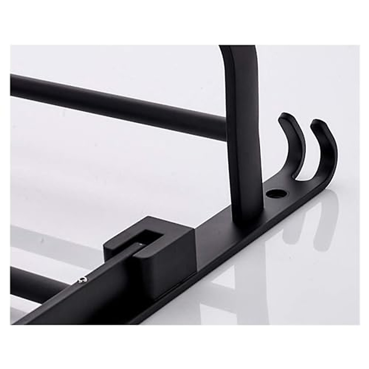 Towel Rack Wall-Mounted Towel Rack Foldable Towel Rail with Hook Space Aluminum Towel Rack Black Rack Kitchen Bathroom Home Decoration (Size : 60cm)