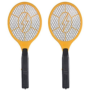 2 Pack Bug Zapper Electric Fly Swatter Zap Mosquito - Indoor Outdoor Zapping Racket for Pest - Safe to Touch with 3-Layer Safety Mesh