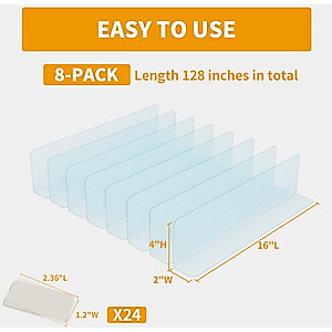 APOCAlLIS Transparent Toy Blocker for Under Furniture, Under Couch Blocker (4" H 16" L)，8 Pack Bed Blockers for Under Bed