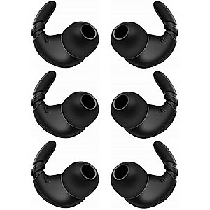 BLLQ Sports Earbuds Stabilizers Ear Hooks Fins Wing Anti-Slip Anti-Drop Replacement Ear Tips Adapters for in Ear Earphones 3.8mm to 5.5mm Nozzle , 3 Pairs ,Black