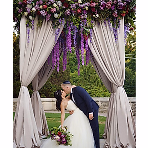 12pcs Artificial Wisteria Flowers 3.6 Feet/Piece Purple Dense Artificial Fake Wisteria Vine Ratta Hanging Garland Silk Flowers String Home Party Wedding Decor（Purple-Dense）