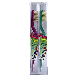 FUCHS Adult Record V Natural Soft Toothbrush, 10 Count
