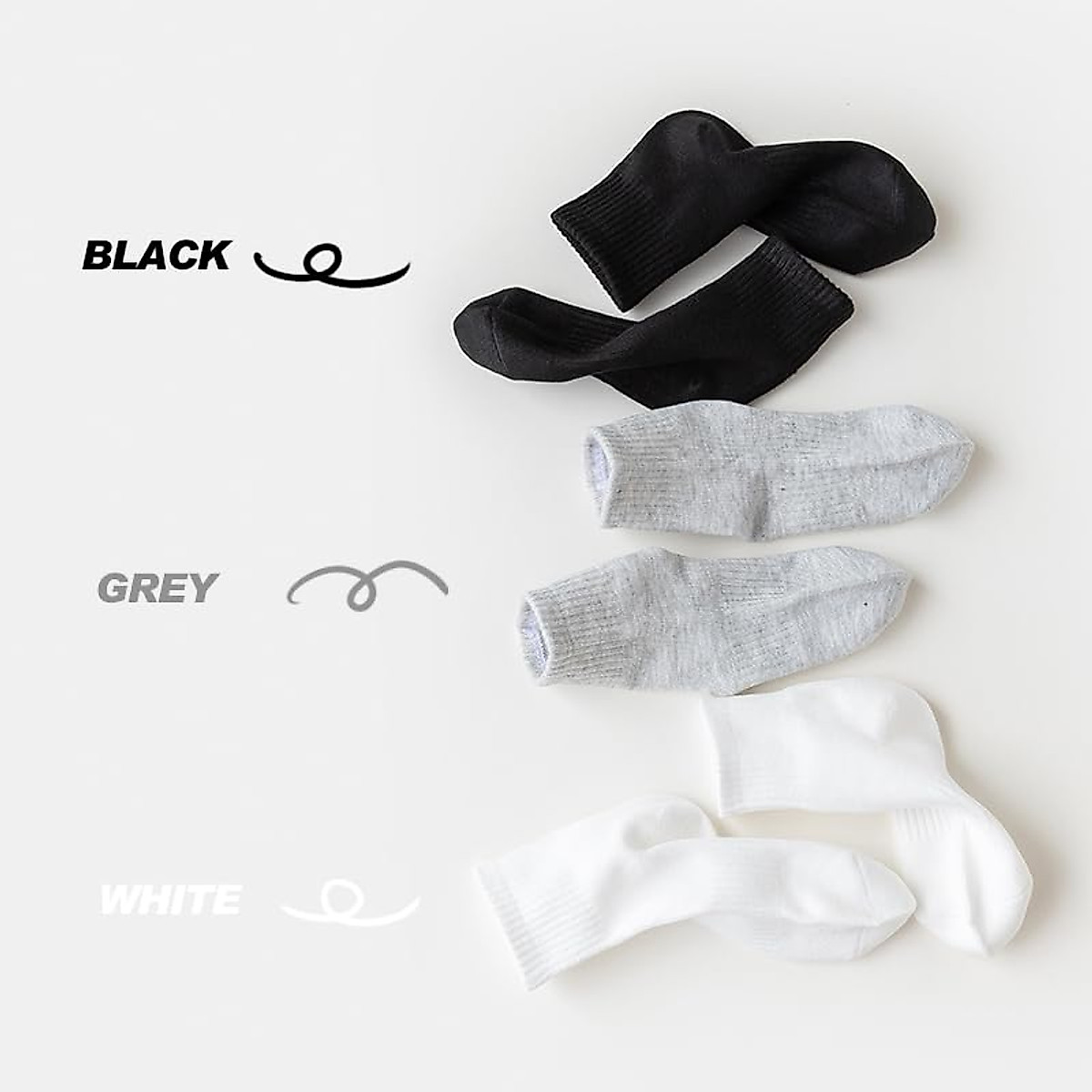 BISOUSOX Boys Socks 10-12 Years Old White School Dress Socks 6-8 8-10 Kids Athletic Socks Christmas Gift