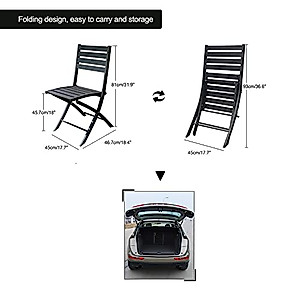 PRIVATE GARDEN Outdoor Folding Chair Set of 2 Aluminum Patio Dining Chairs Lightweight Bistro Chairs All-Weather Lawn Chairs for Garden, Poolside, Backyard, Camping, RV, Beach (Grey)