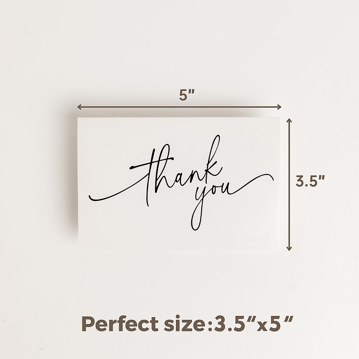 SPIRITDUST 52-pack Thank You Cards Bulk with Kraft Envelopes & Matching Stickers, 3.5x5 Inches, Minimalist Design | Perfect for Business, Weddings, Baby & Bridal Showers, Graduations & Funerals.