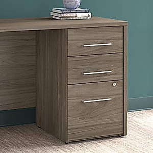 Bush Business Furniture Office 500 3 Drawer File Cabinet-Assembled, 16W, Modern Hickory