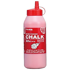 TAJIMA Micro Chalk - Red 32 oz (907g) Ultra-Fine Snap-Line Chalk with Durable Bottle & Easy-Fill Nozzle - PLC2-R900