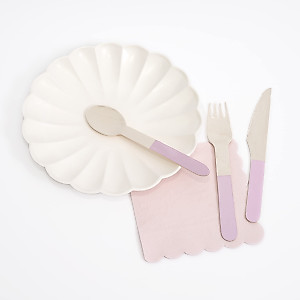 Meri Meri Pink Wooden Cutlery Set