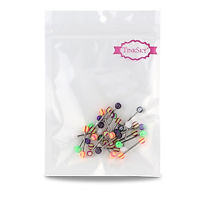 ROSENICE 20pcs Colorful Women Tongue Ring Bar Stud (Random Color)