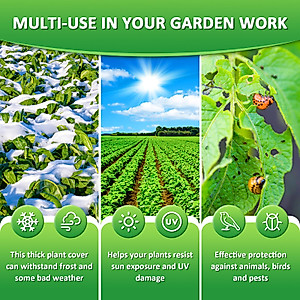 EAONE 12 Pack Plant Covers Freeze Protection, 32x 47'' Winter Frost Blankets for Outdoor Plants Reusable Plant Protector Drawstring Bags for Cold Frost Freeze Sun Protection Bird Insect Prevention