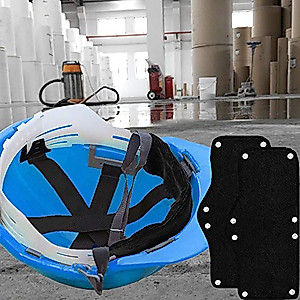 SUBANG 10 Pieces Cotton Hard Hat Sweatband Snap-on Sweatband Cloth Washable Hard Hat Liner for Safety Accessories, Black