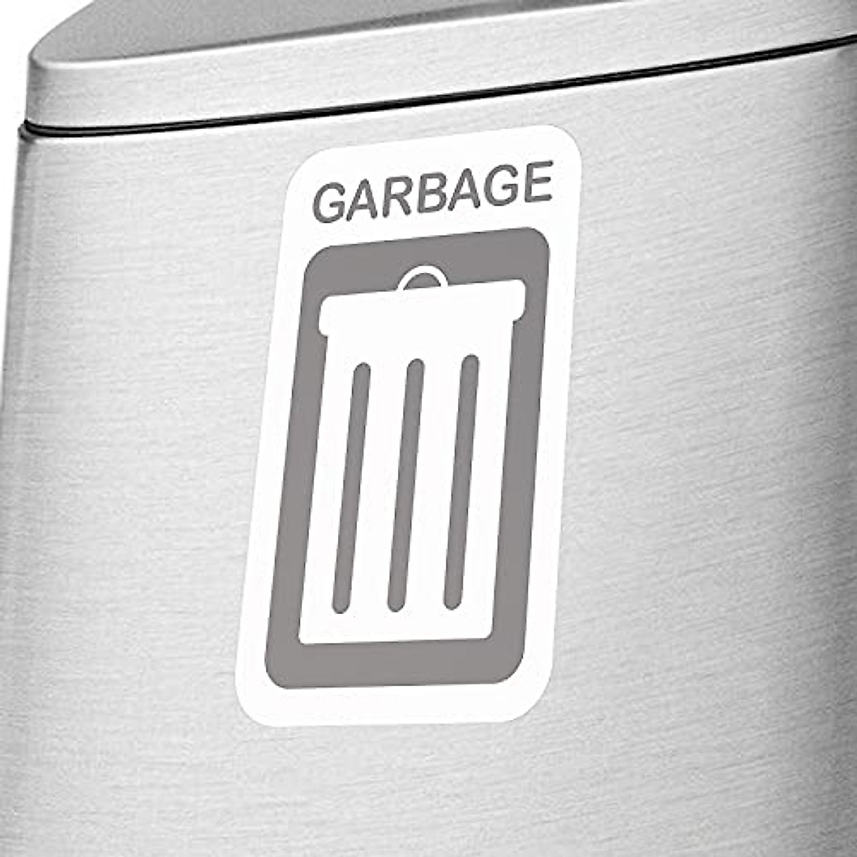 Garbage Trash Recycle Compost Stickers - 3 Durable Vinyl Decals for Easy Bin Labeling (3.1" x 1.9") by Flippin Stickers