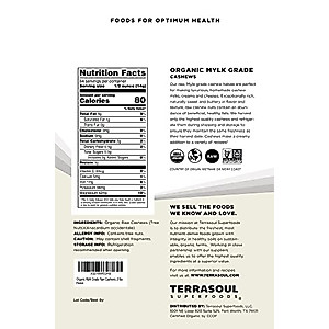 Terrasoul Superfoods Organic Raw Cashews (Mylk Grade), 2 Lbs, Premium Quality for Snacking, Desserts, Cashew Milk and Nut Butter Making