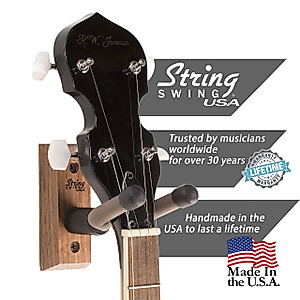 String Swing CC01B-BW Banjo Hanger Wooden Wall Holder Black Walnut Hardwood