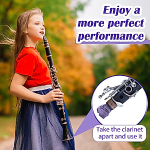 4 Pcs Clarinet Swab Cloth Clarinet Cleaner Clarinet Cleaning Cloth Swab for Inside Tube Suitable Clarinet Piccolo Flute Sax Saxophone (Purple)