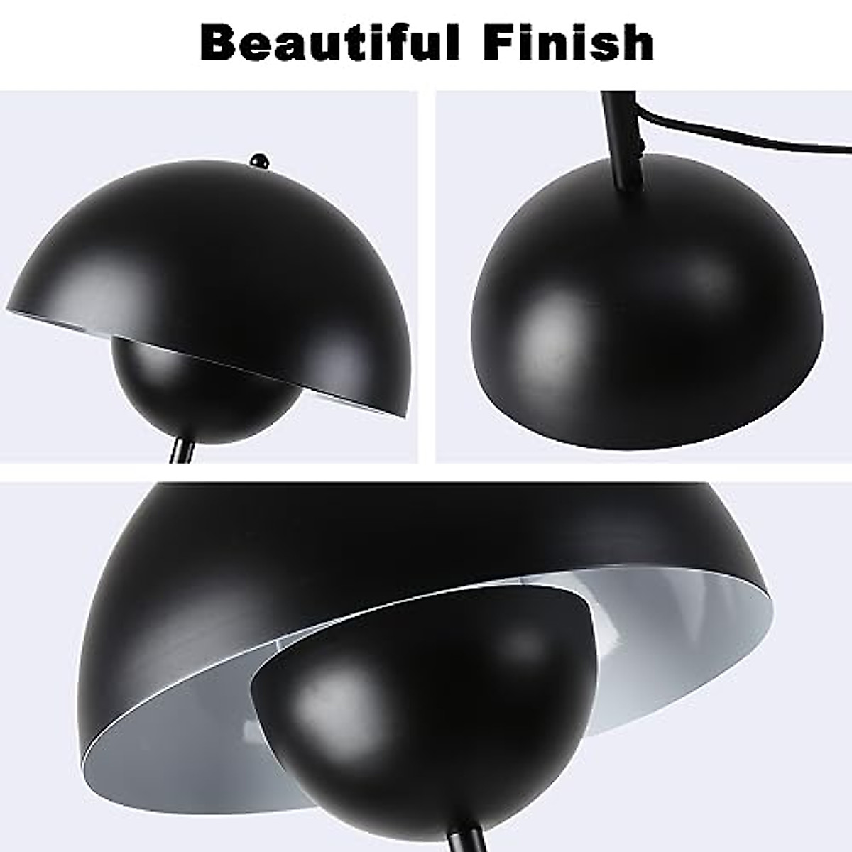 COSYLUX Modern Floor Lamp for Living Room, Industrial Tall Standing Lamp for Bedroom, Metal Shade Reflecting Light Reading Floor Lamp for Office, Nursery Room, Corner(Black)