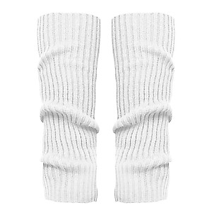 SUNTRADE 2 Pair Leg Warmers,Women Girls Boots Cuff Warmer Ribbed Stretch Knee Leg Socks (Black+White)